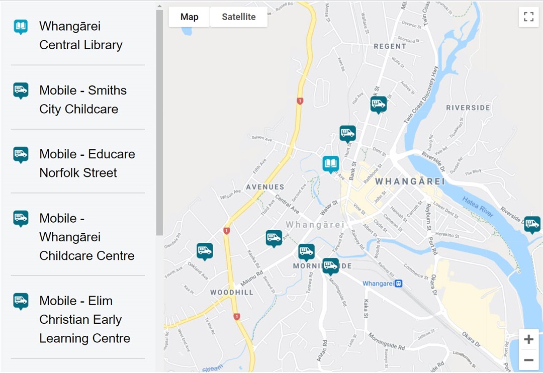 Locations map - Whangarei District Libraries